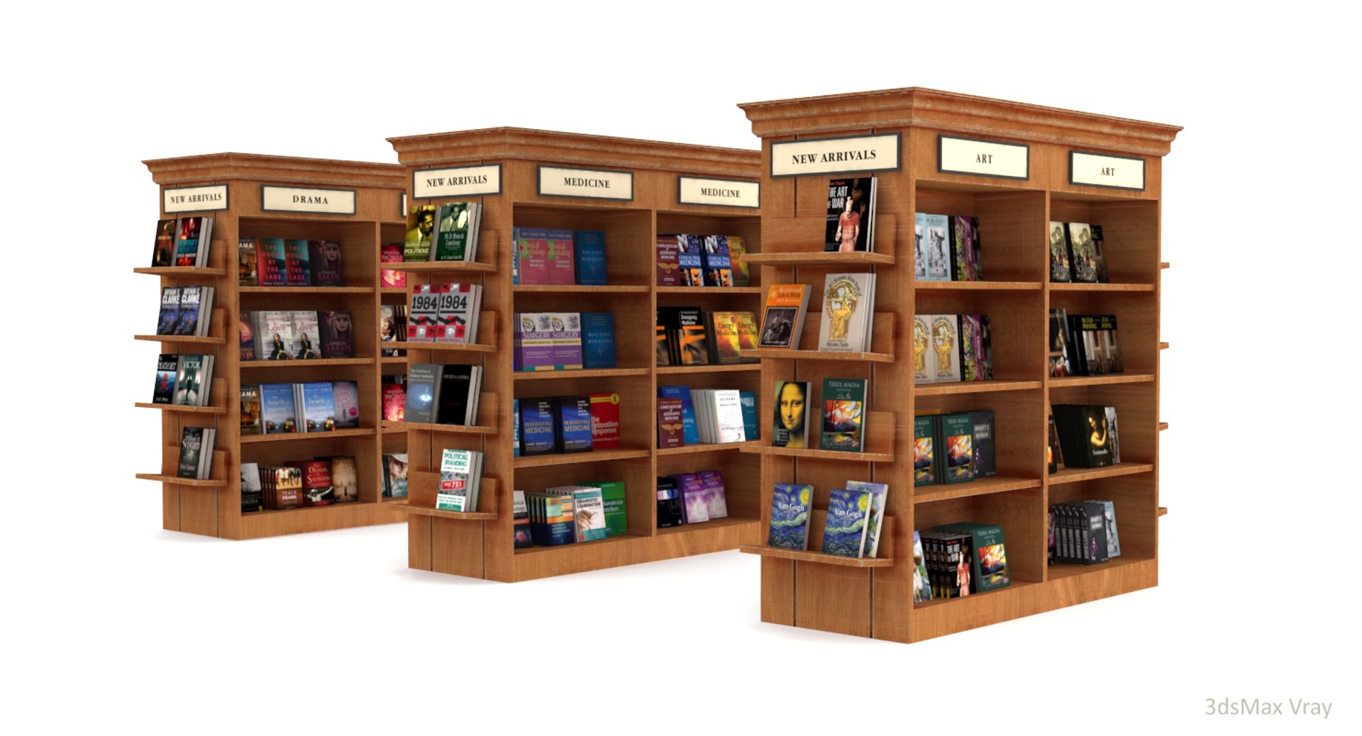 Bookstore Shelves Book 3D - TurboSquid 1288468
