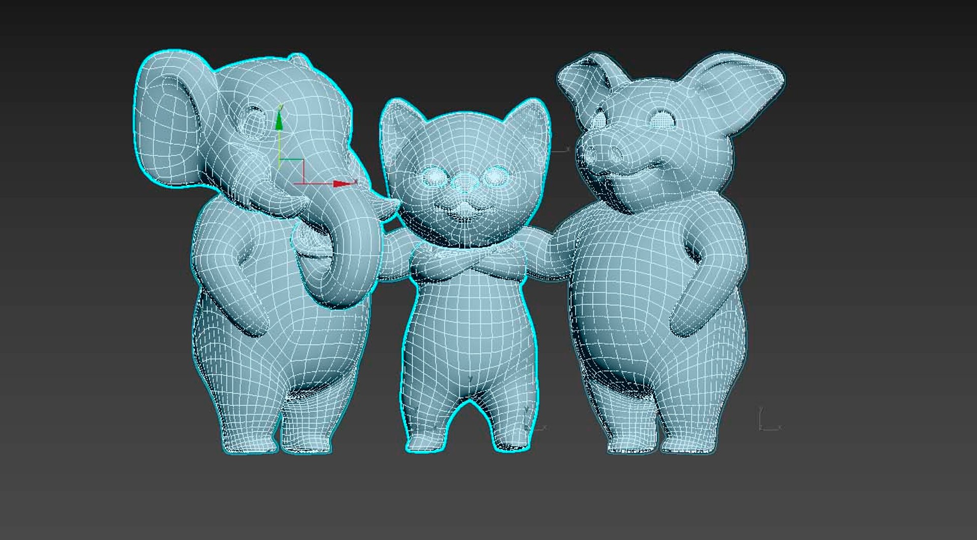 3D elephant pig cat - TurboSquid 1469317
