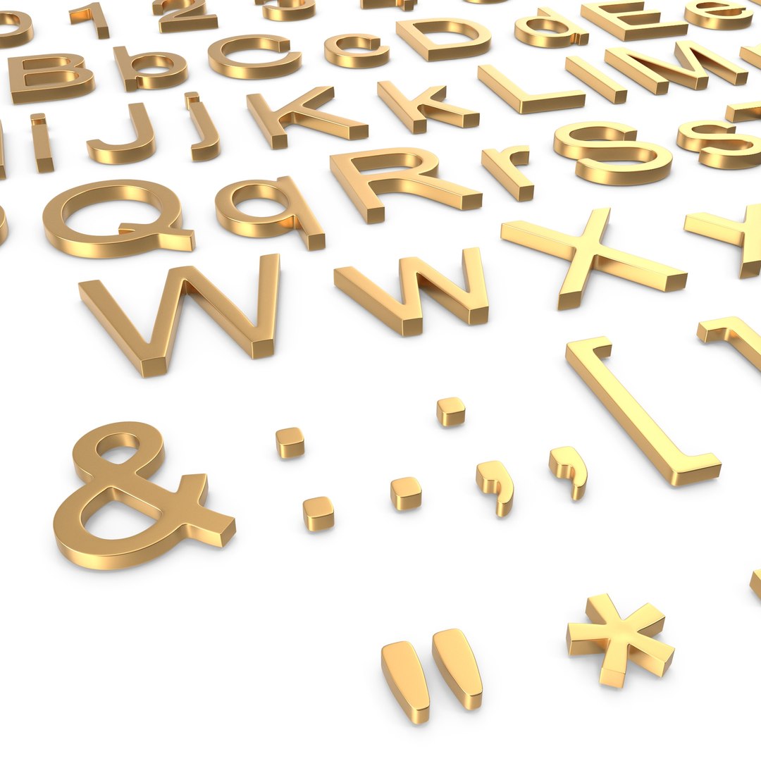 3D Alphabet Gold 2 - TurboSquid 2137870