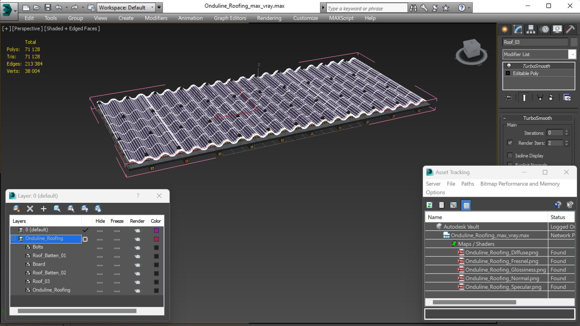 Onduline Roofing Model - TurboSquid 2248318