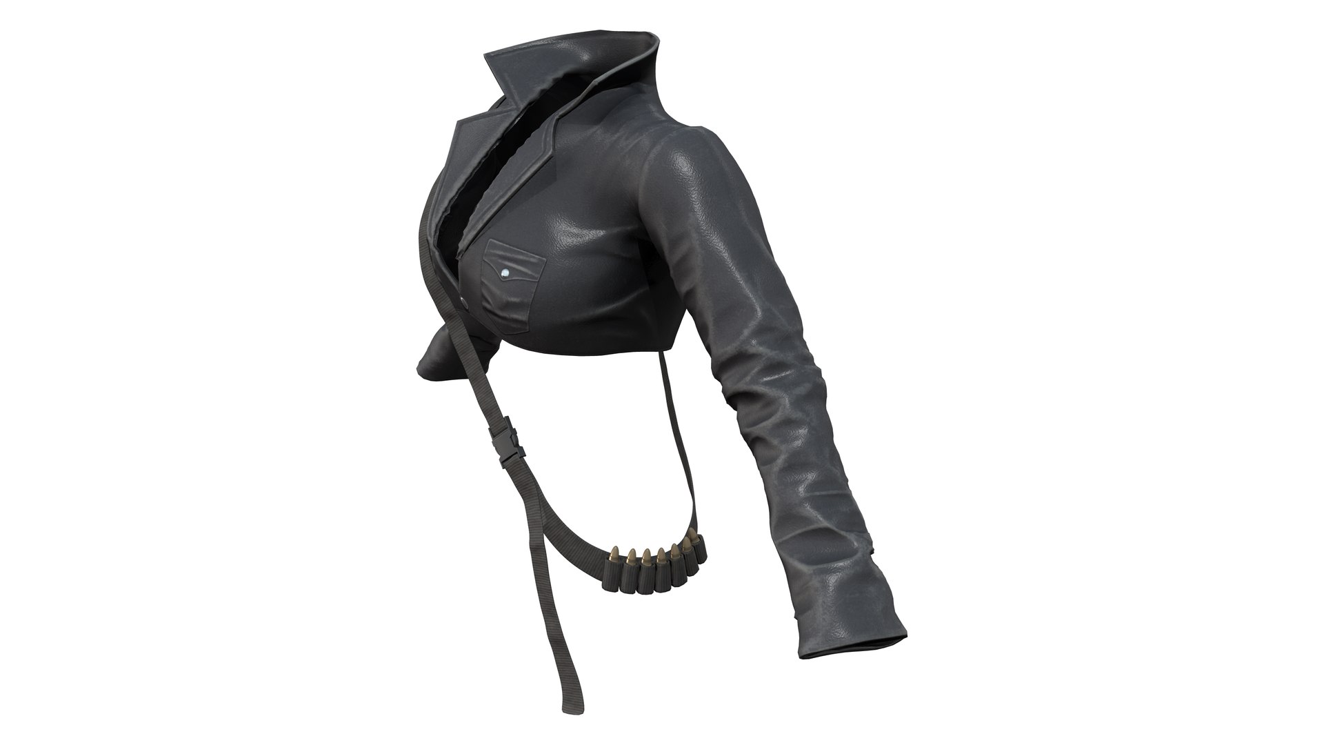 Cyber Cop Cropped Leather Jacket Model - TurboSquid 1980256