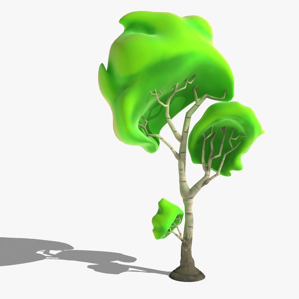 3d model willow cartoon tree