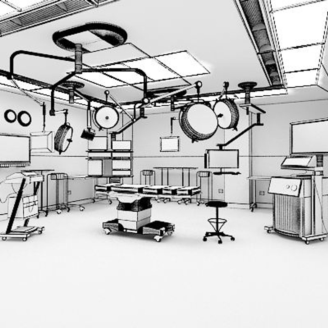 Hospital Operating Room Medical Equipment 3d Model