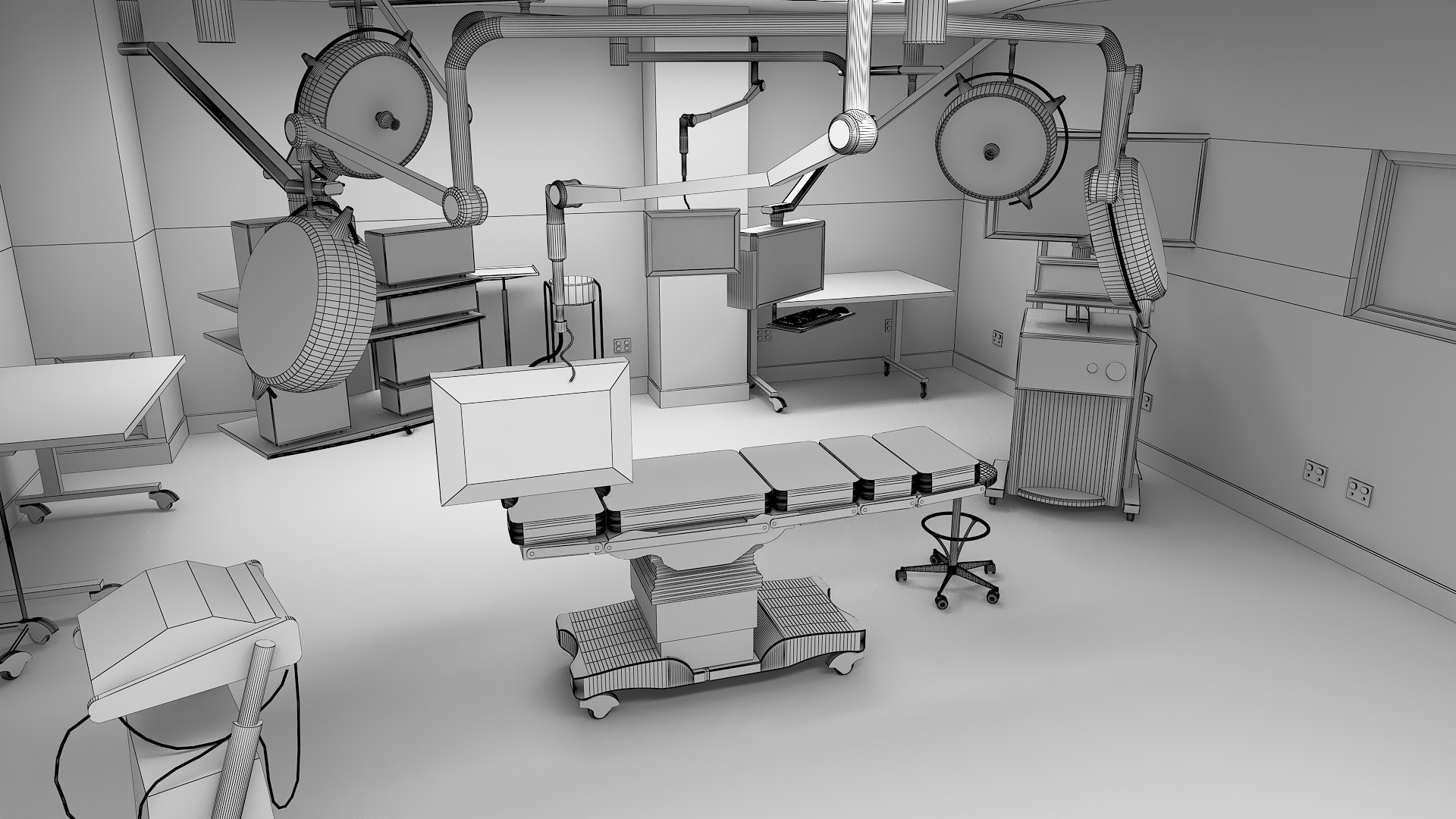Hospital Operating Room Medical Equipment 3d Model