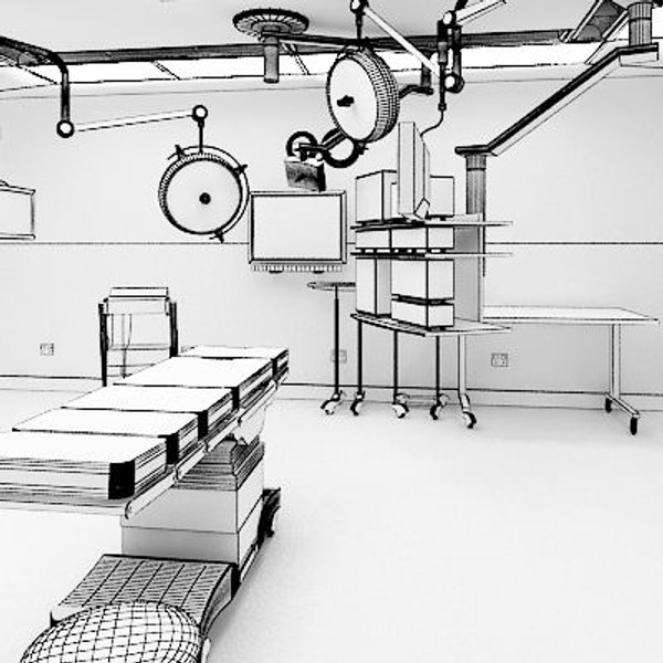hospital operating room medical equipment 3d model