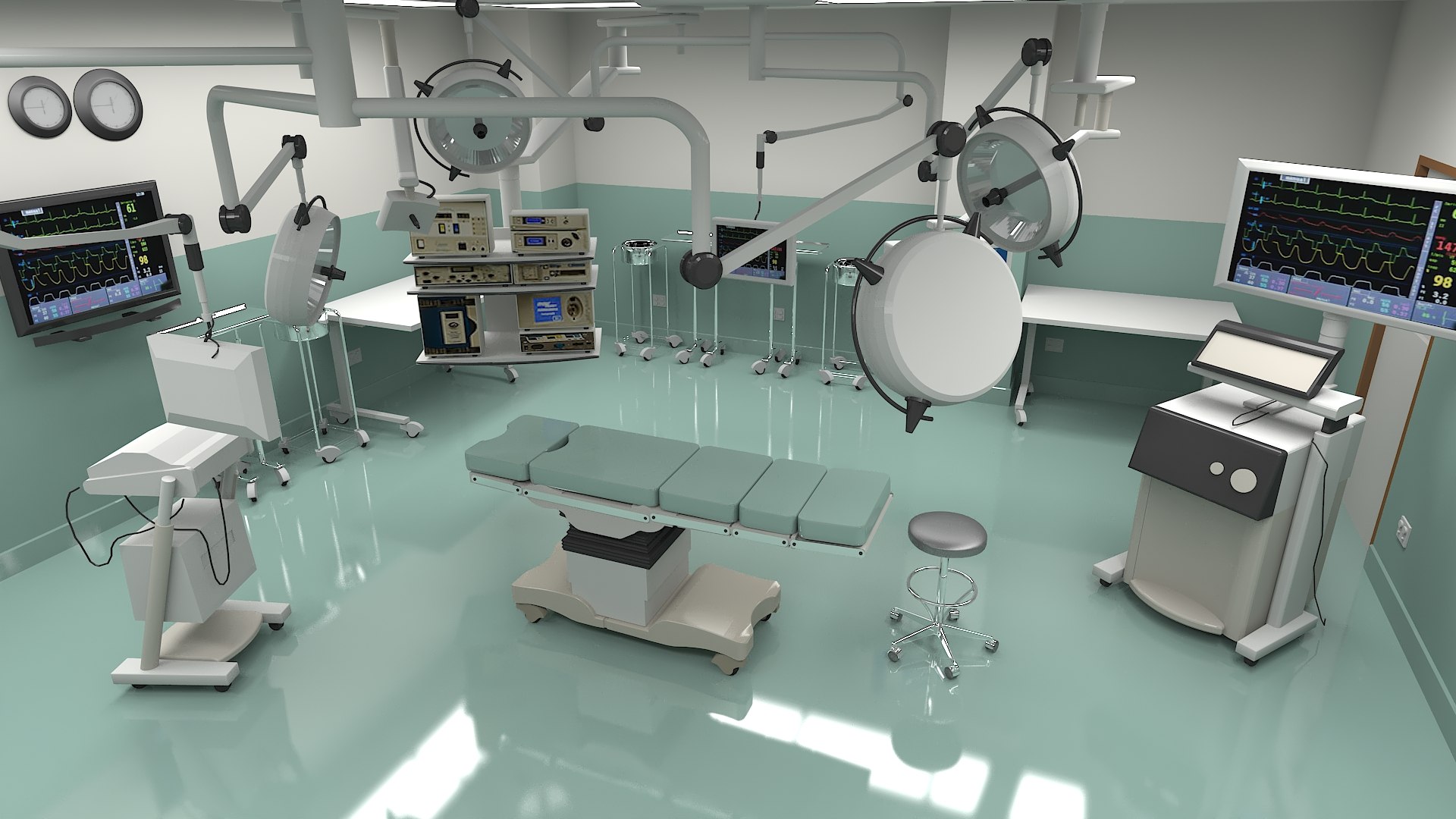 Hospital Operating Room Medical Equipment 3d Model