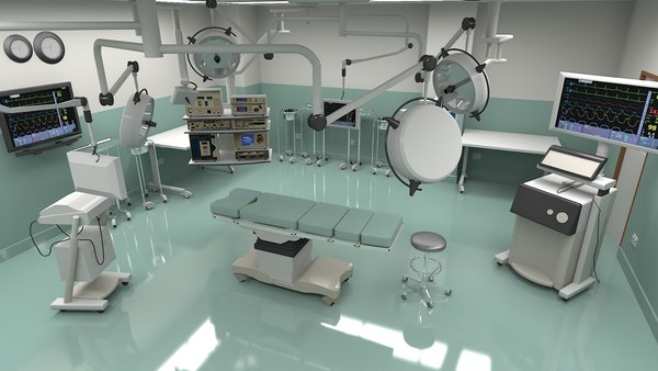 hospital operating room medical equipment 3d model