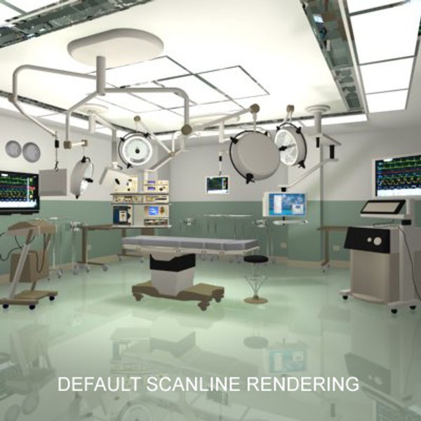 hospital operating room medical equipment 3d model
