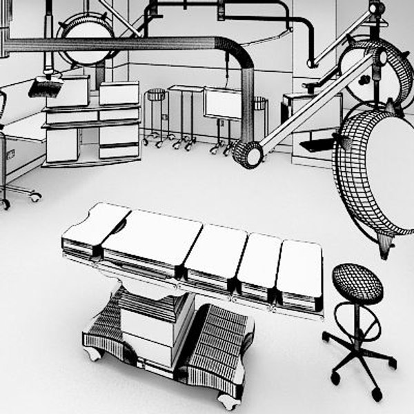 hospital operating room medical equipment 3d model