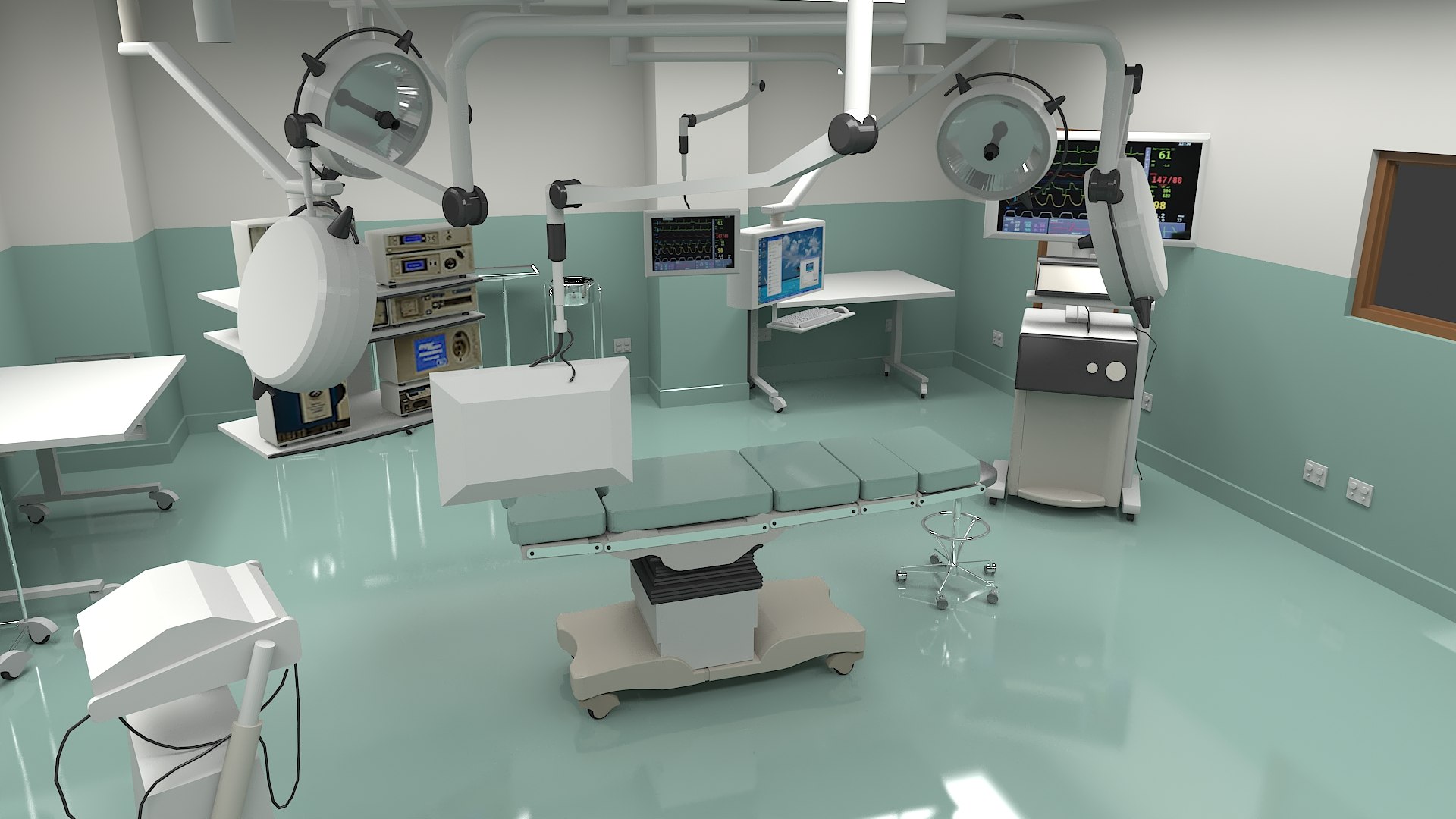 Hospital Operating Room Medical Equipment 3d Model