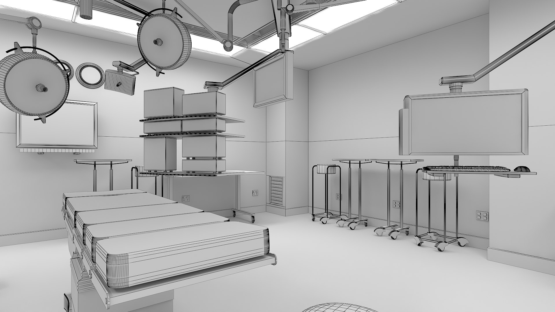 Hospital Operating Room Medical Equipment 3d Model
