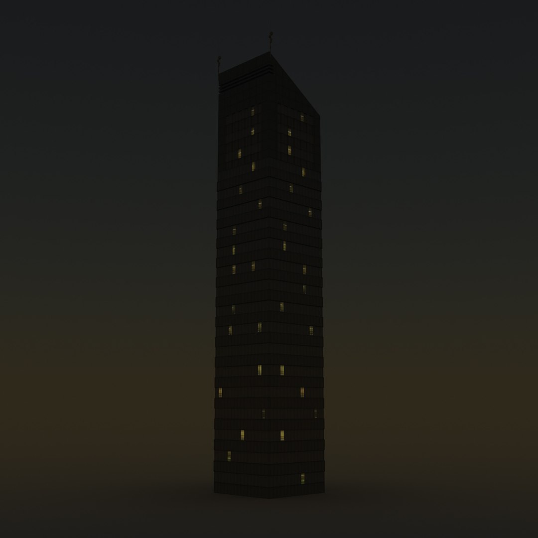 3d model of skyscraper 08 day night