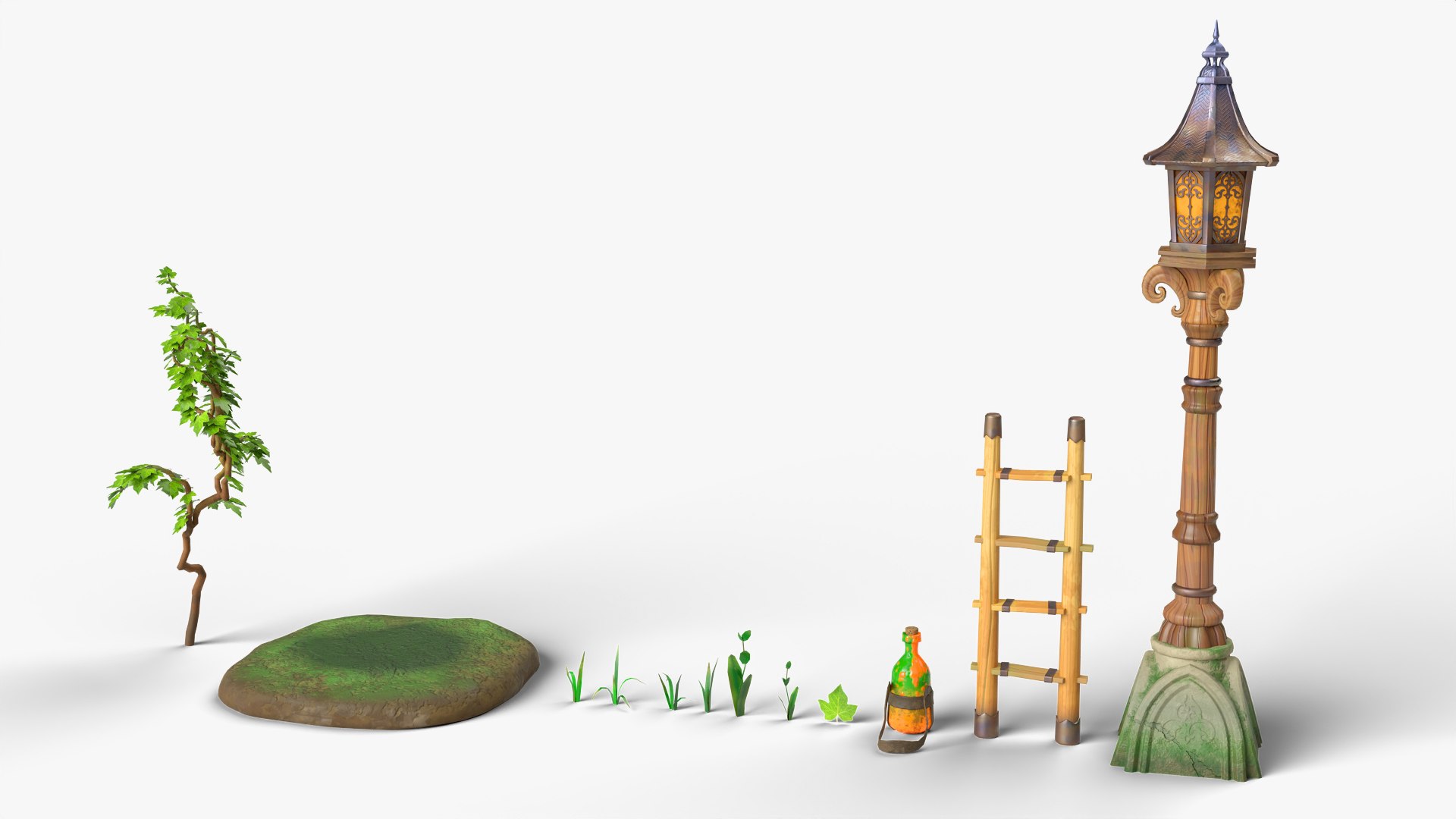 Stylized Medieval Lamp Post Low-poly PBR Asset 3D Model - TurboSquid ...