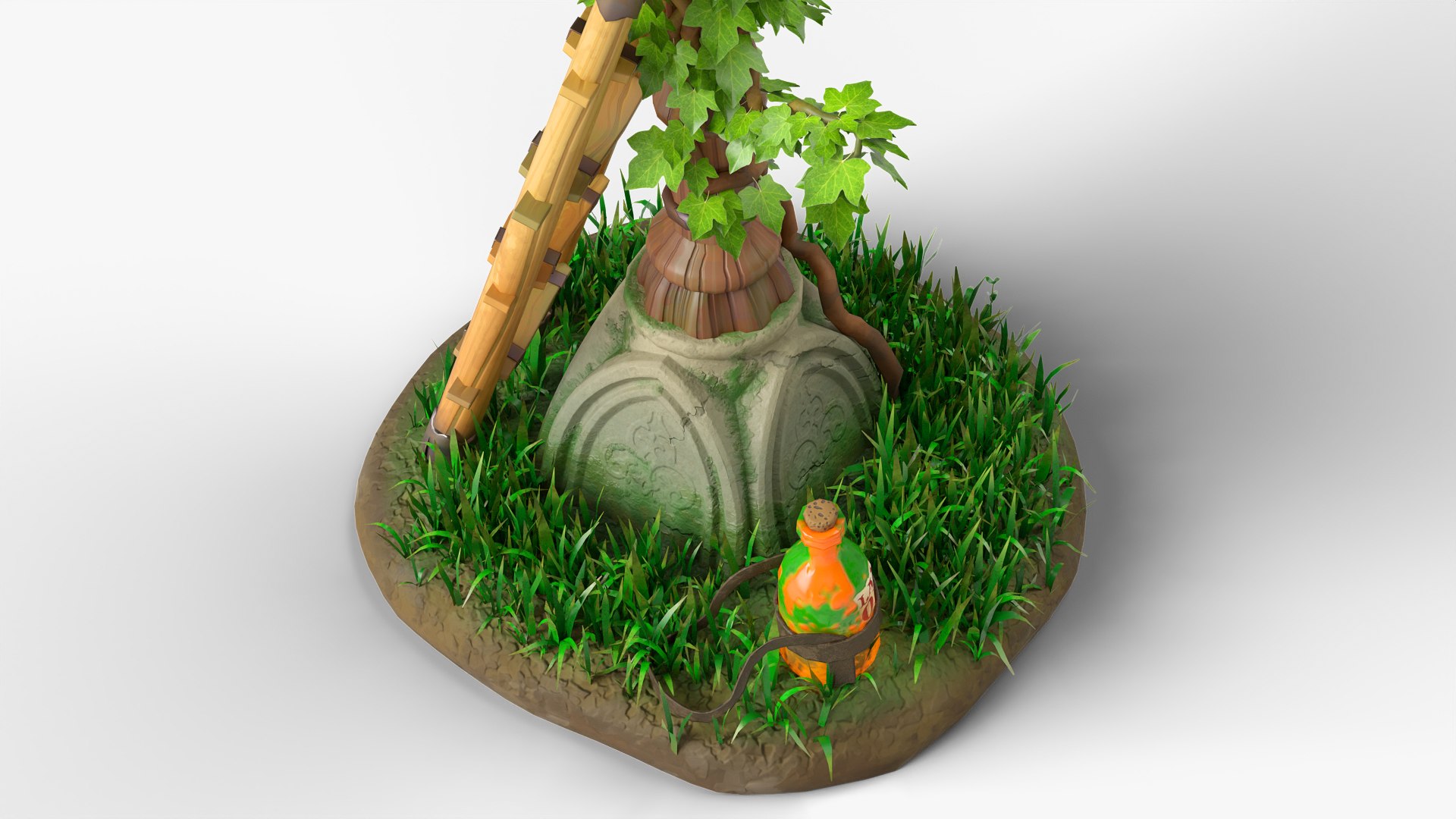 Stylized Medieval Lamp Post Low-poly PBR Asset 3D Model - TurboSquid ...