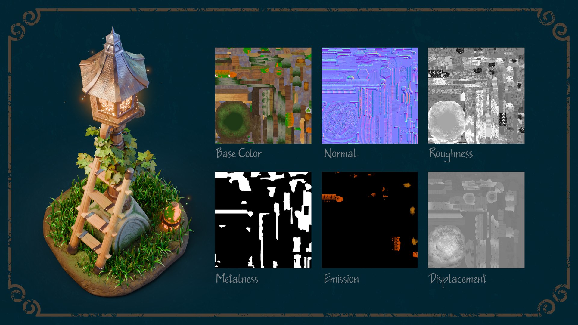 Stylized Medieval Lamp Post Low-poly PBR Asset 3D Model - TurboSquid ...