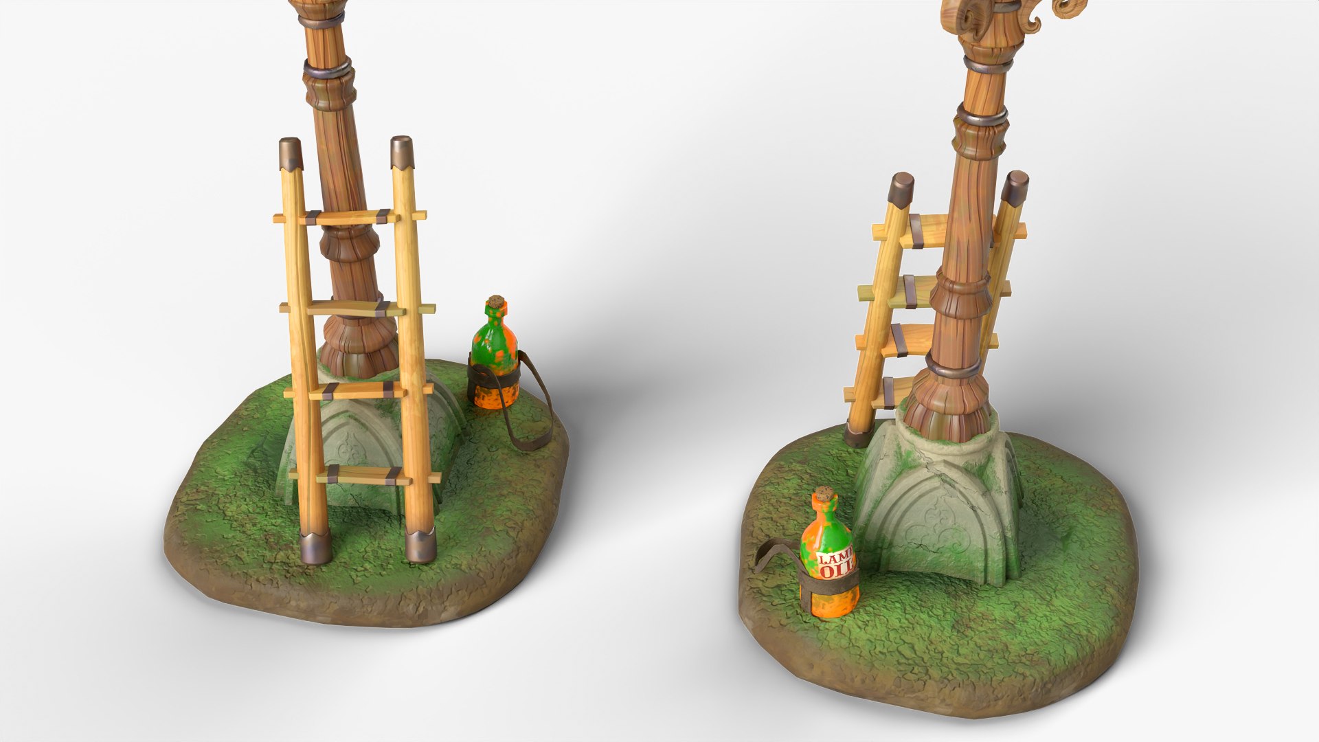 Stylized Medieval Lamp Post Low-poly PBR Asset 3D Model - TurboSquid ...