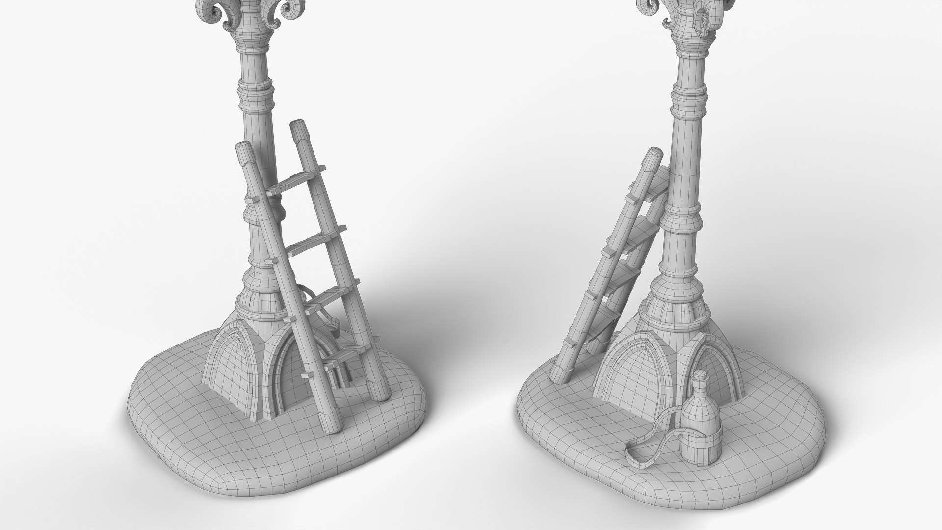 Stylized Medieval Lamp Post Low-poly PBR Asset 3D Model - TurboSquid ...