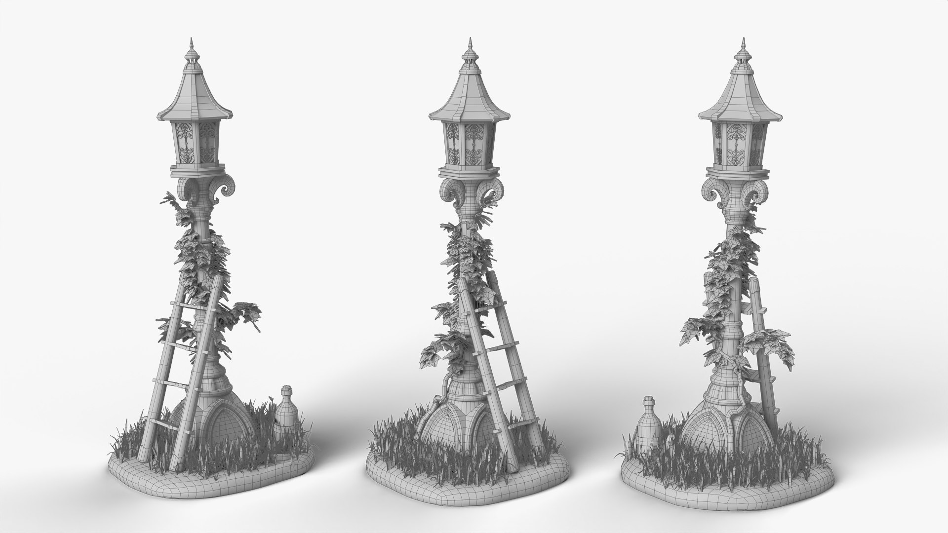 Stylized Medieval Lamp Post Low-poly PBR Asset 3D Model - TurboSquid ...