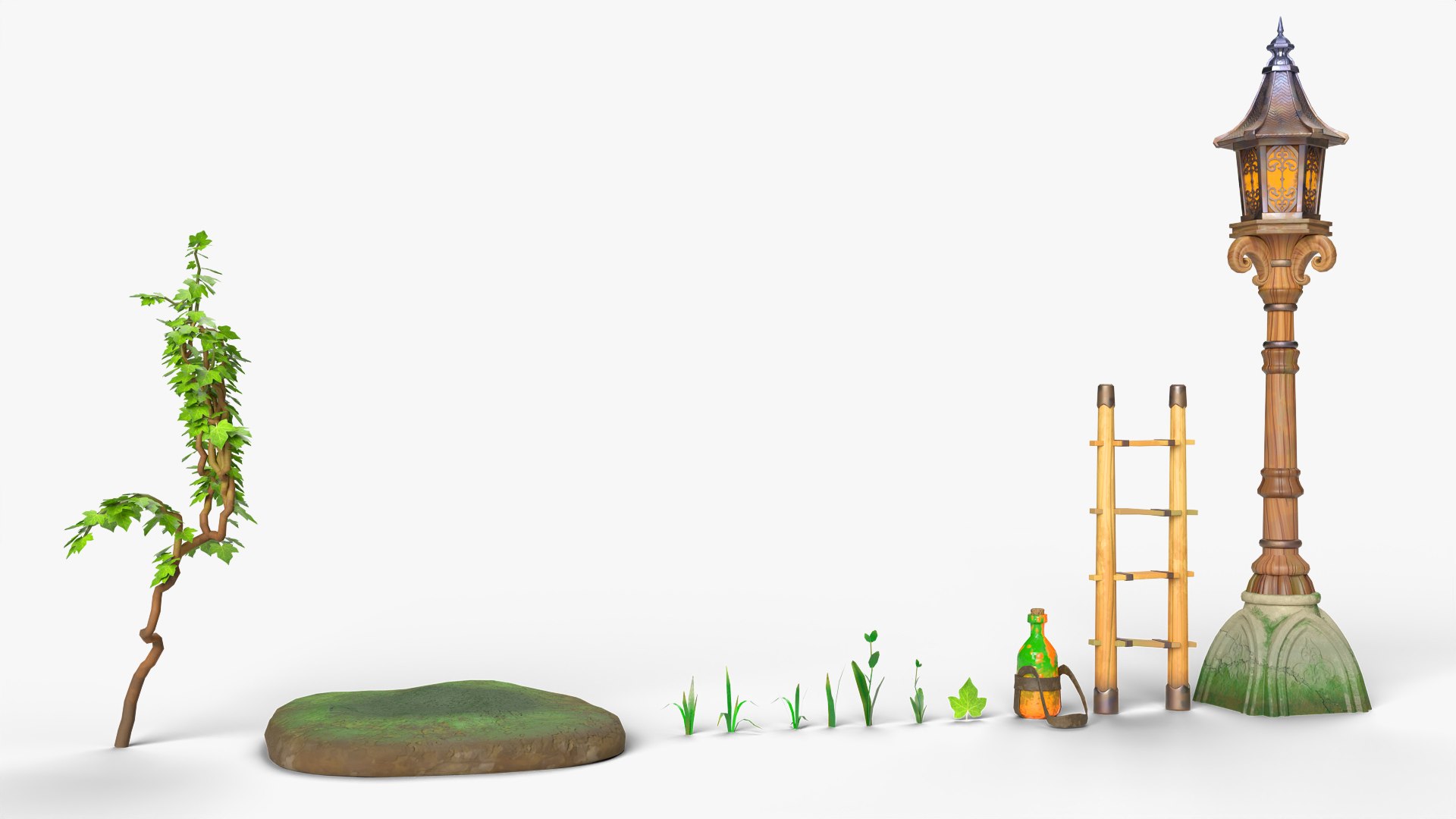 Stylized Medieval Lamp Post Low-poly PBR Asset 3D Model - TurboSquid ...