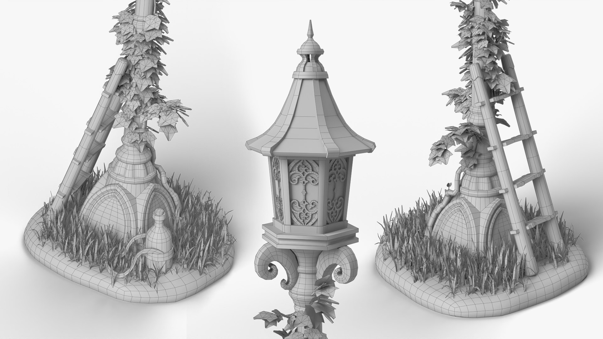Stylized Medieval Lamp Post Low-poly PBR Asset 3D Model - TurboSquid ...
