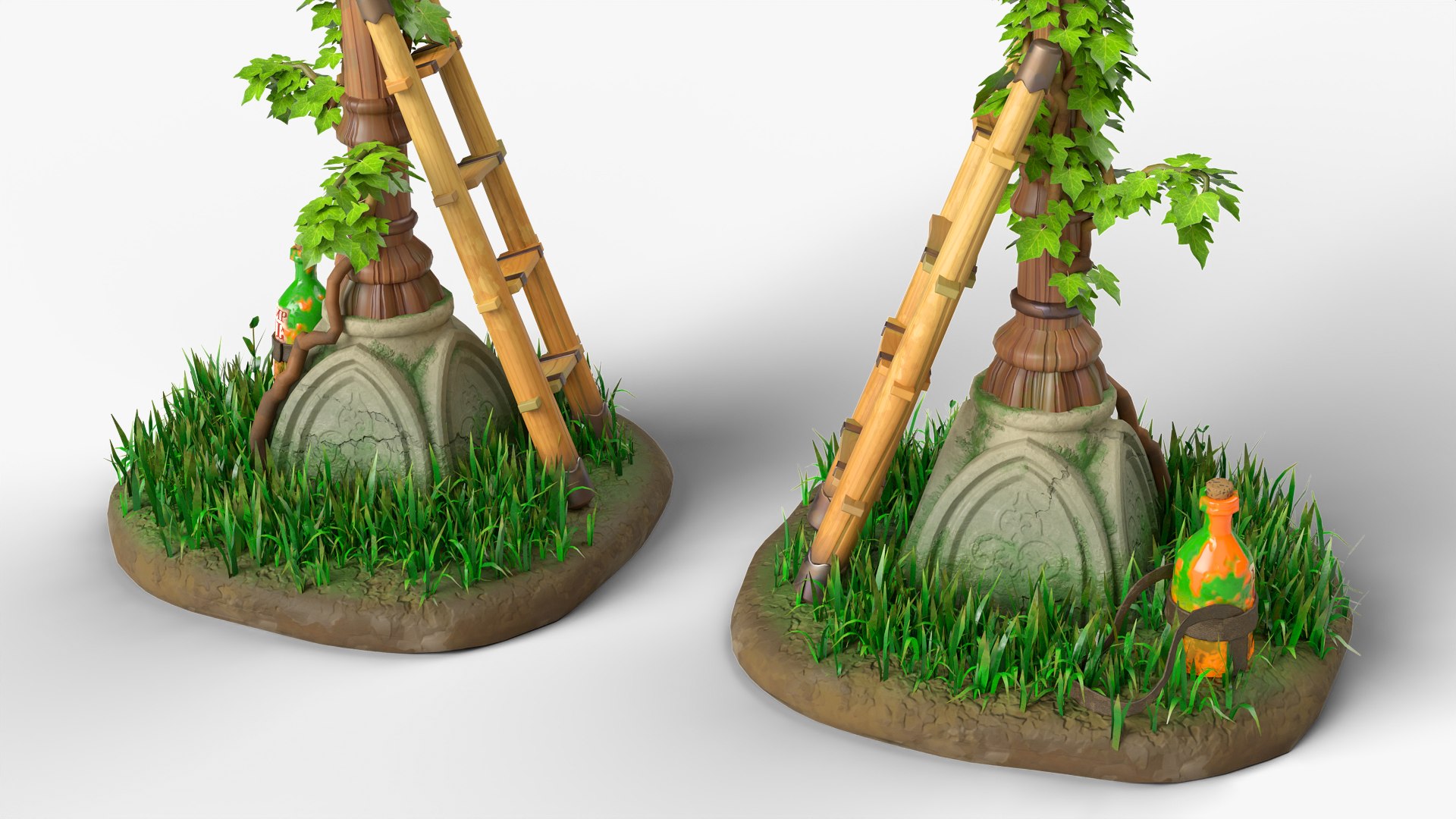 Stylized Medieval Lamp Post Low-poly PBR Asset 3D Model - TurboSquid ...