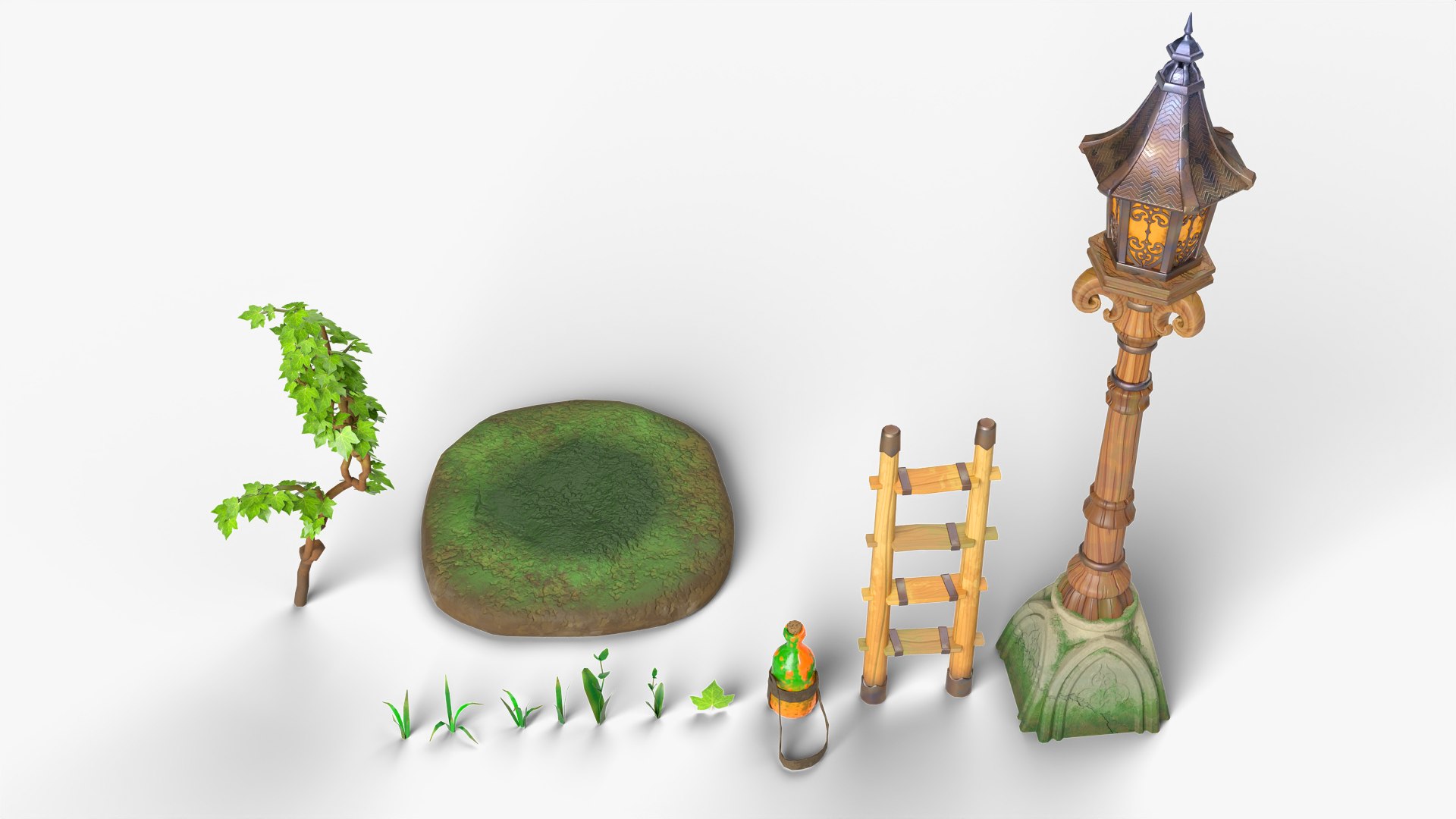 Stylized Medieval Lamp Post Low-poly PBR Asset 3D Model - TurboSquid ...