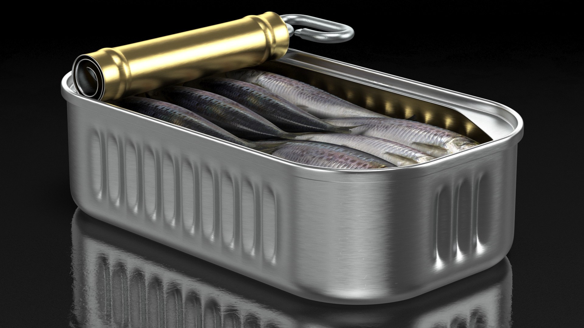 Canned Sardine Opened With Twist Key 3D Model - TurboSquid 1816844