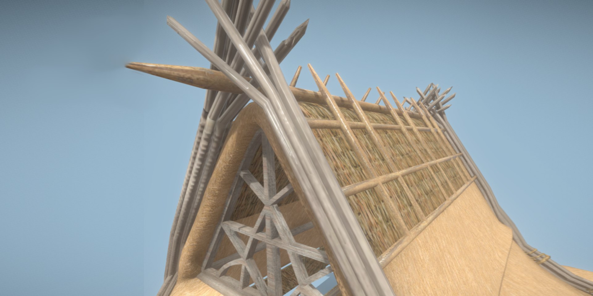 3D Beach Bamboo Pavilion Model - TurboSquid 2251647