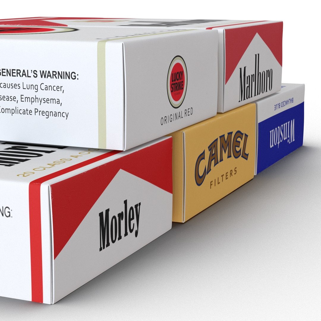3d model closed cigarettes packs