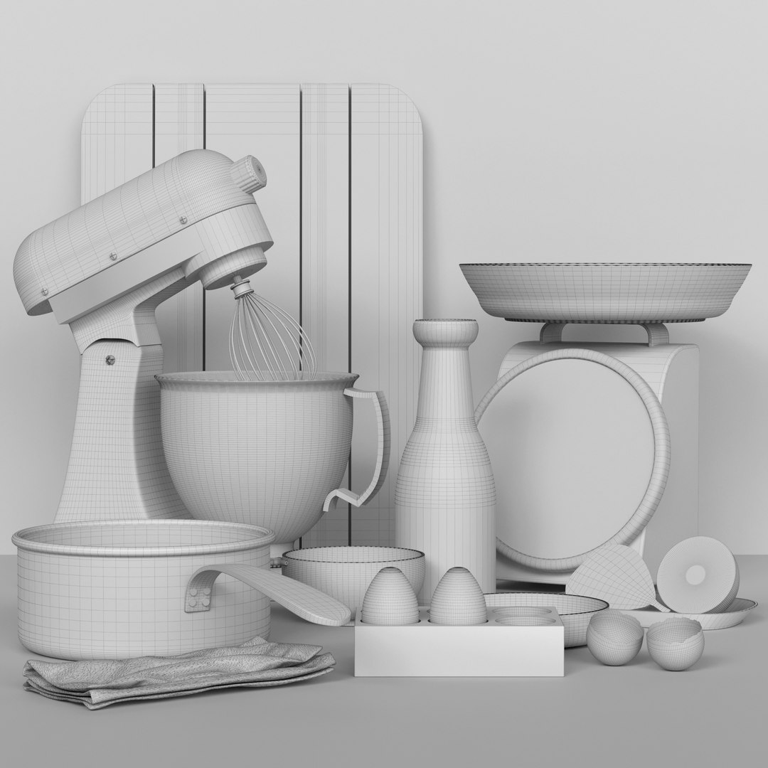 Kitchen Appliances With Kitchen Utensils 3D - TurboSquid 1964219
