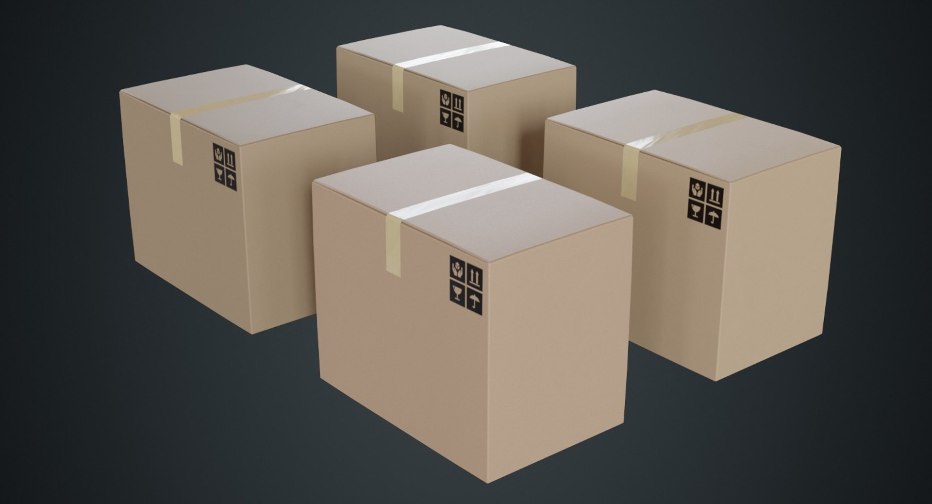 3D cardboard boxes 1a - TurboSquid 1378270