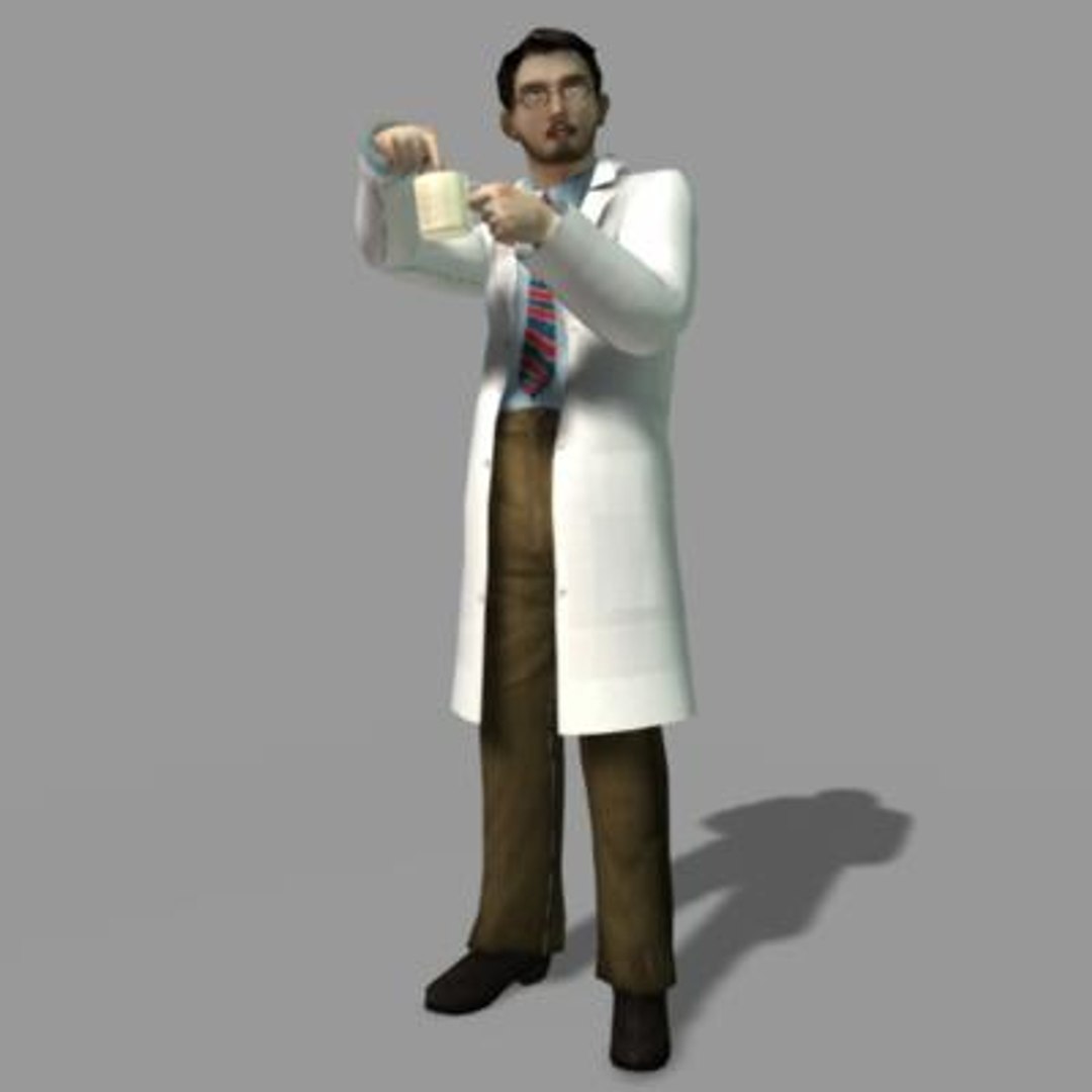 Male Doctor Cup 3d Model