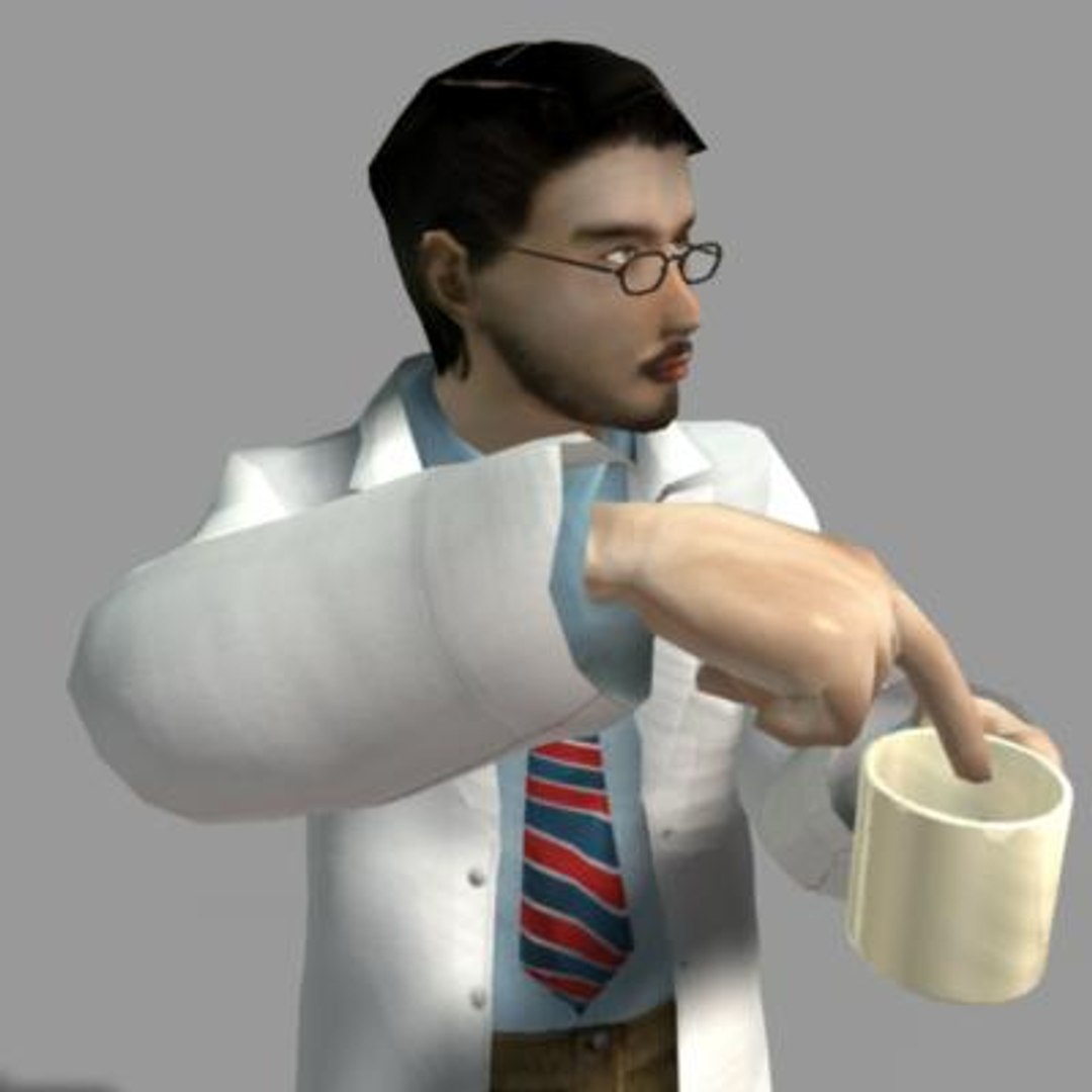 Male Doctor Cup 3d Model