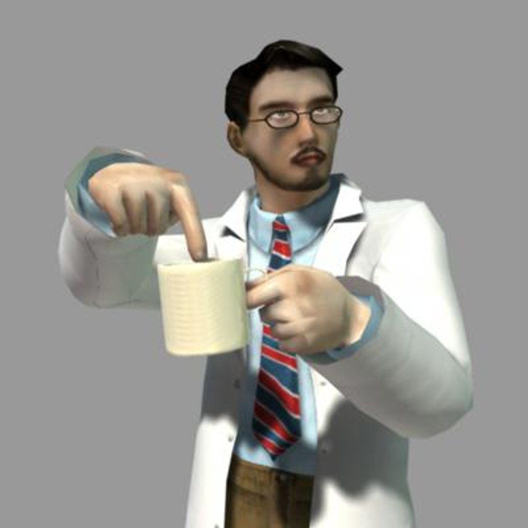 Male Doctor Cup 3d Model