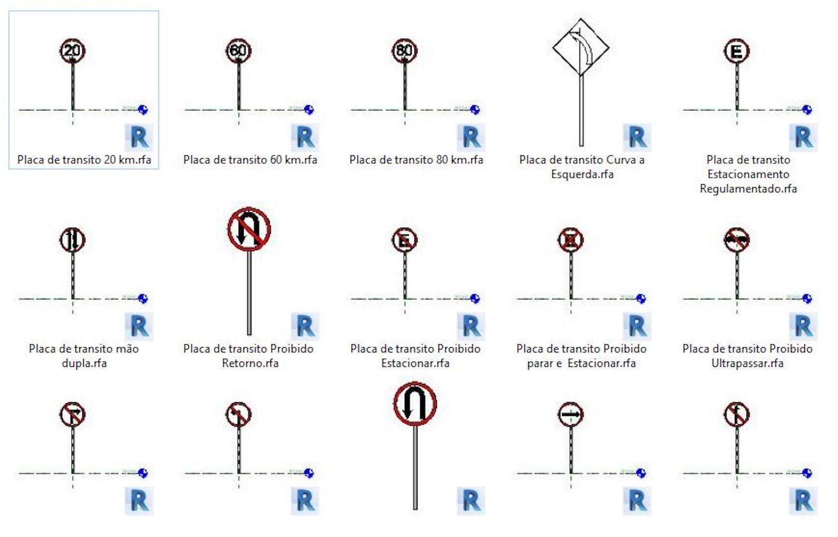 3D Road Signs Family Revit Collection Model - TurboSquid 2257753