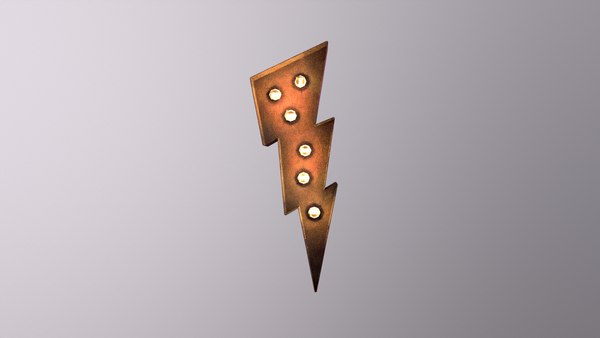 3D model Lightning Bolt Rusted Sign - TurboSquid 1768101