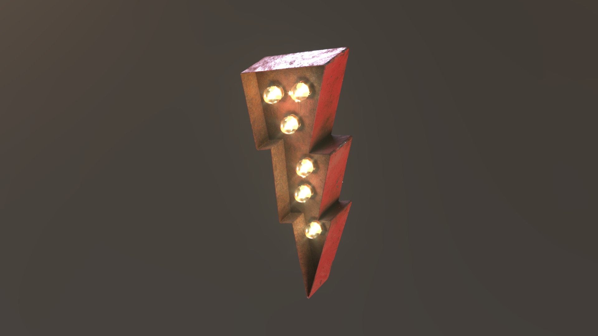 3D Model Lightning Bolt Rusted Sign - TurboSquid 1768101