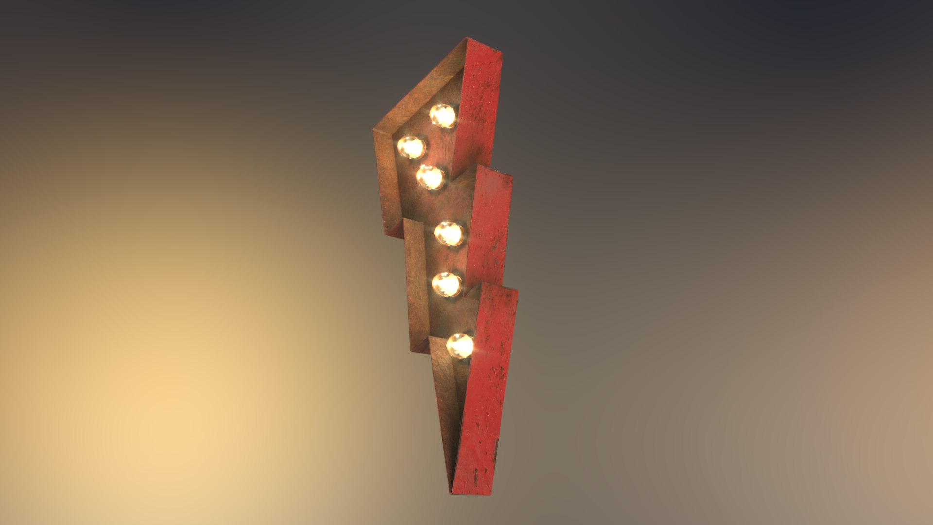 3D Model Lightning Bolt Rusted Sign - TurboSquid 1768101