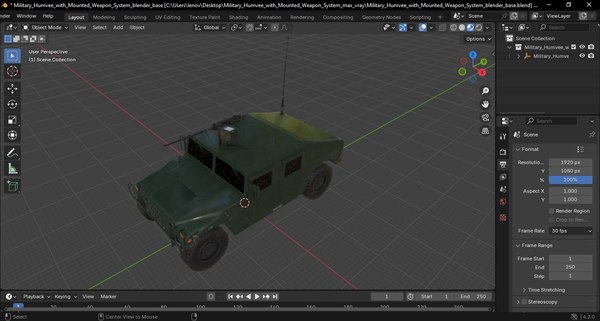 modelo 3d Humvee militar con sistema de armas montado - TurboSquid 2389414