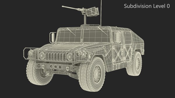 modelo 3d Humvee militar con sistema de armas montado - TurboSquid 2389414