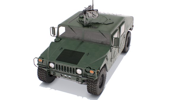 3D модель Военный Хамви с установленной системой вооружения ...