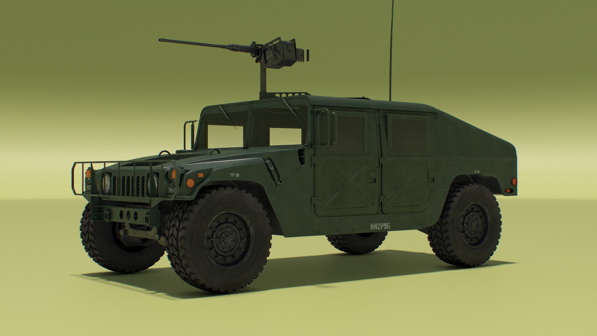 Military Humvee With Mounted Weapon System 3D Model - TurboSquid 2389414