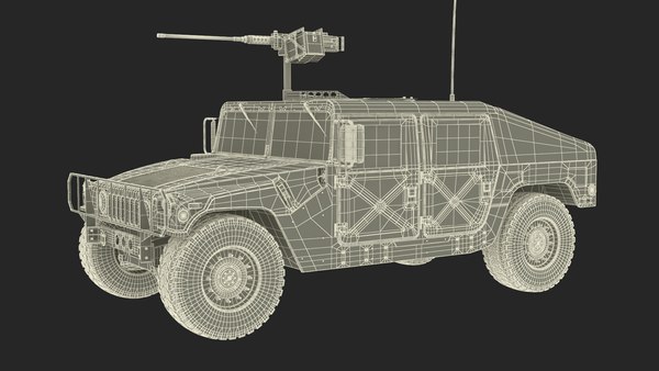 modelo 3d Humvee militar con sistema de armas montado - TurboSquid 2389414