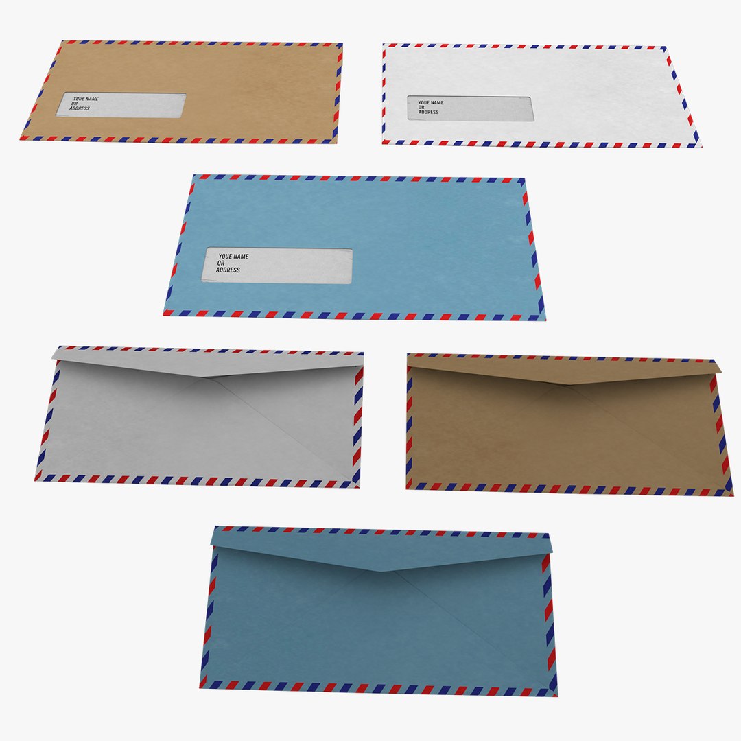 3D Air Mail Window Envelope Size DL Style POCKET - TurboSquid 2248190