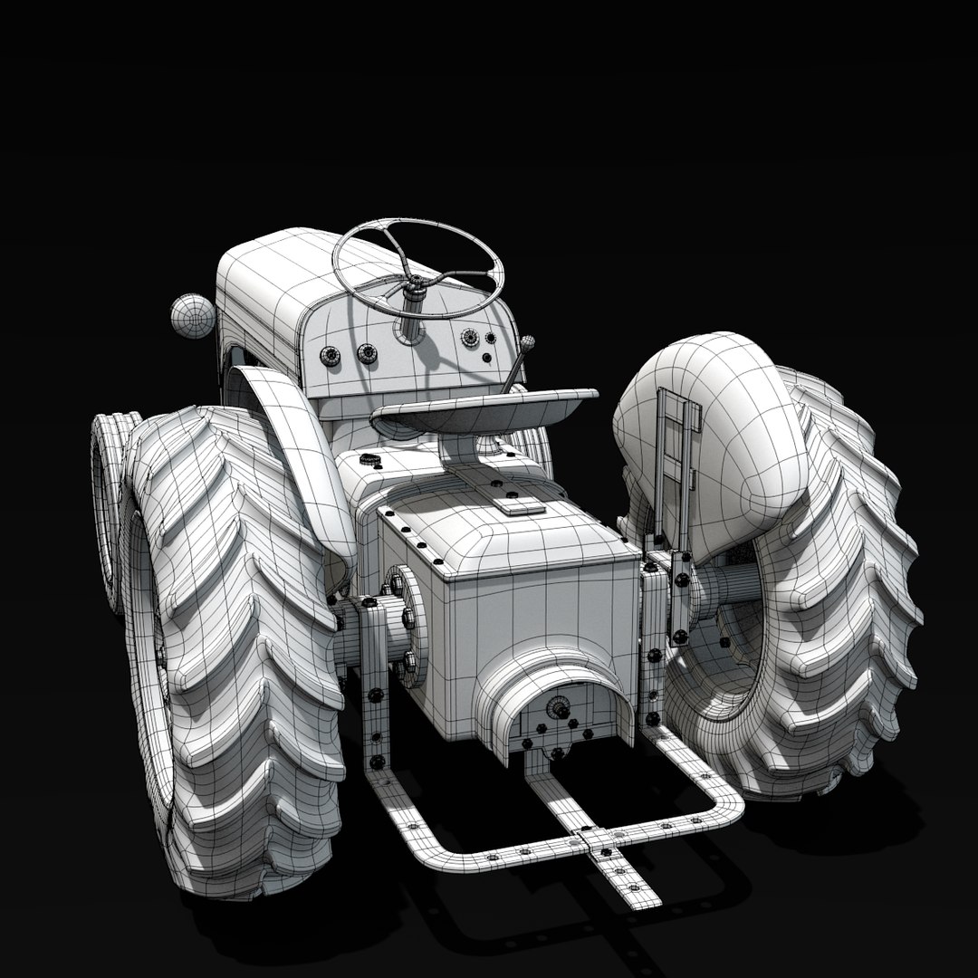 3ds Max Old Rusty Tractor