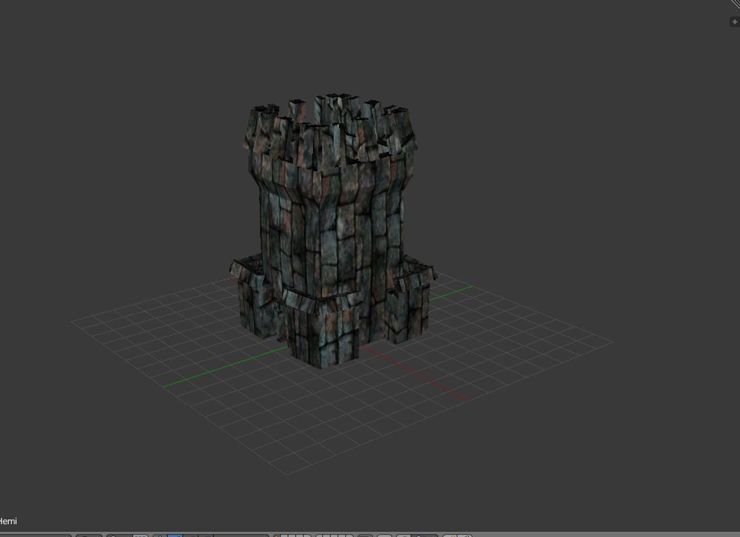 3d model of old stone tower