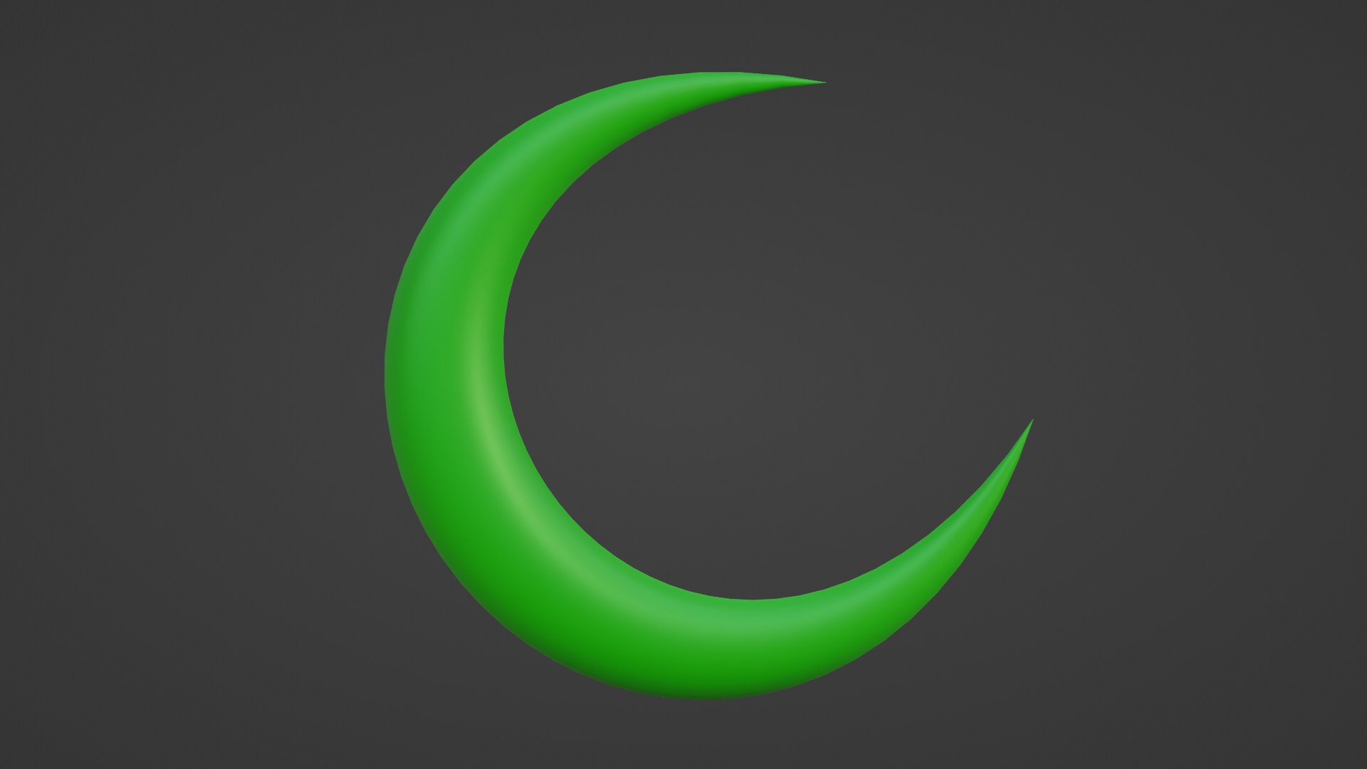 3D Green Crescent Moon - TurboSquid 2129917