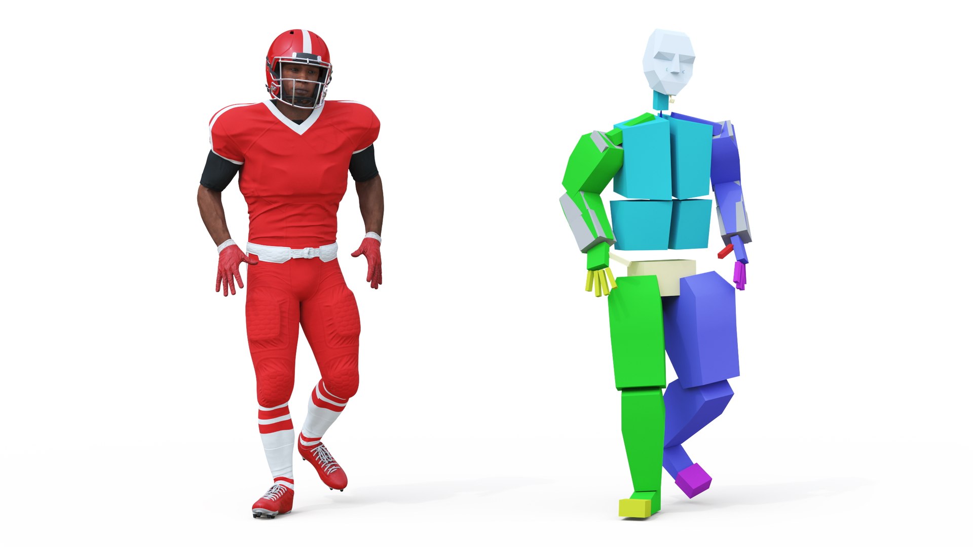 Red Uniform Black Man Football Player Rigged 3D model - TurboSquid 2091405