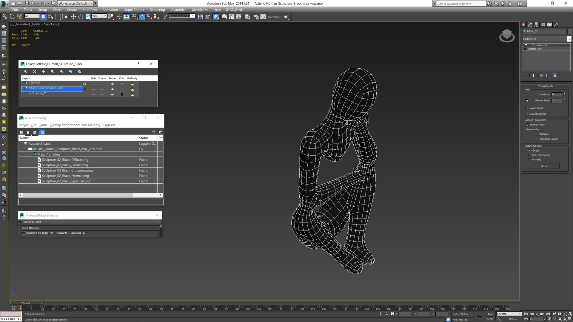 3D Artistic Human Sculpture Black Model - TurboSquid 2211526