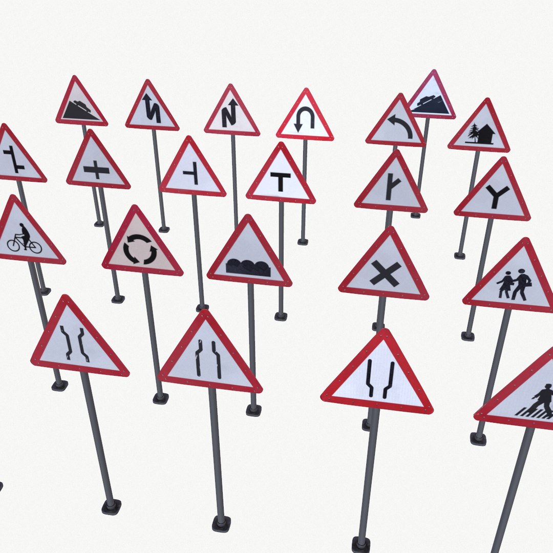 3D road sign pack 1 model - TurboSquid 1414521